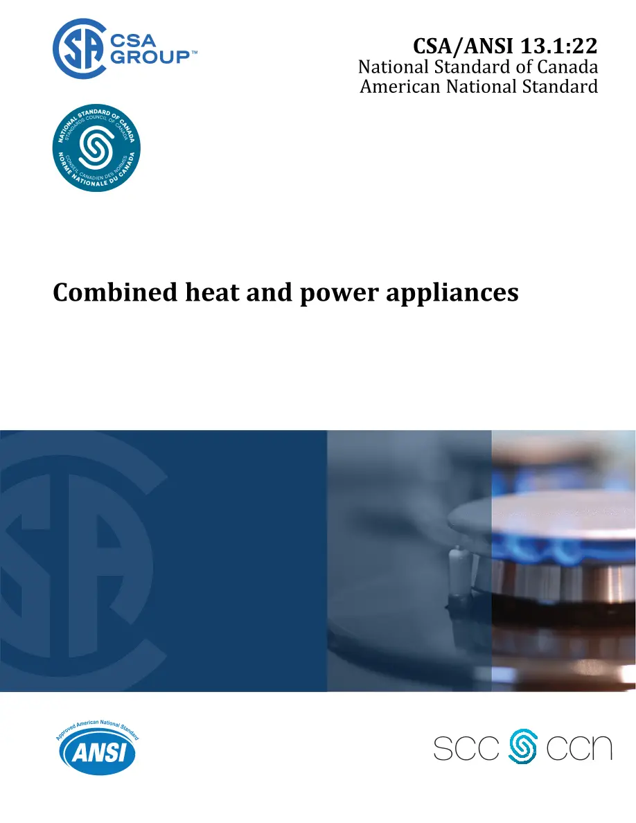 CSA /ANSI 13.1:22 PDF_Combined heat and power appliances